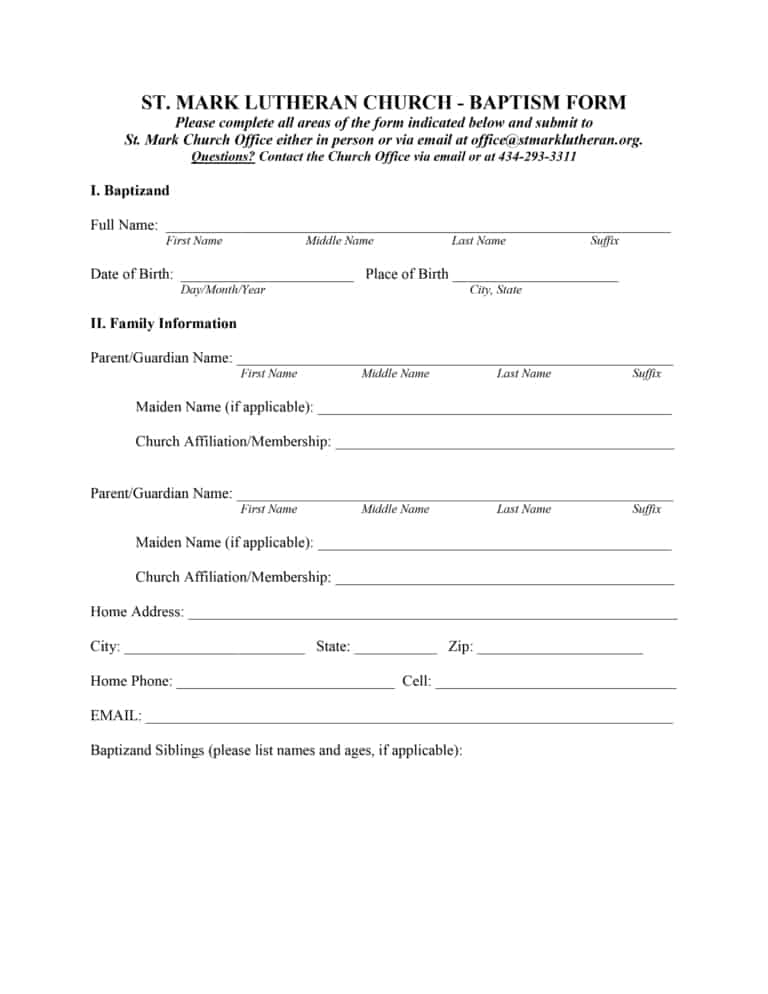 St. Mark Lutheran Church | Baptism